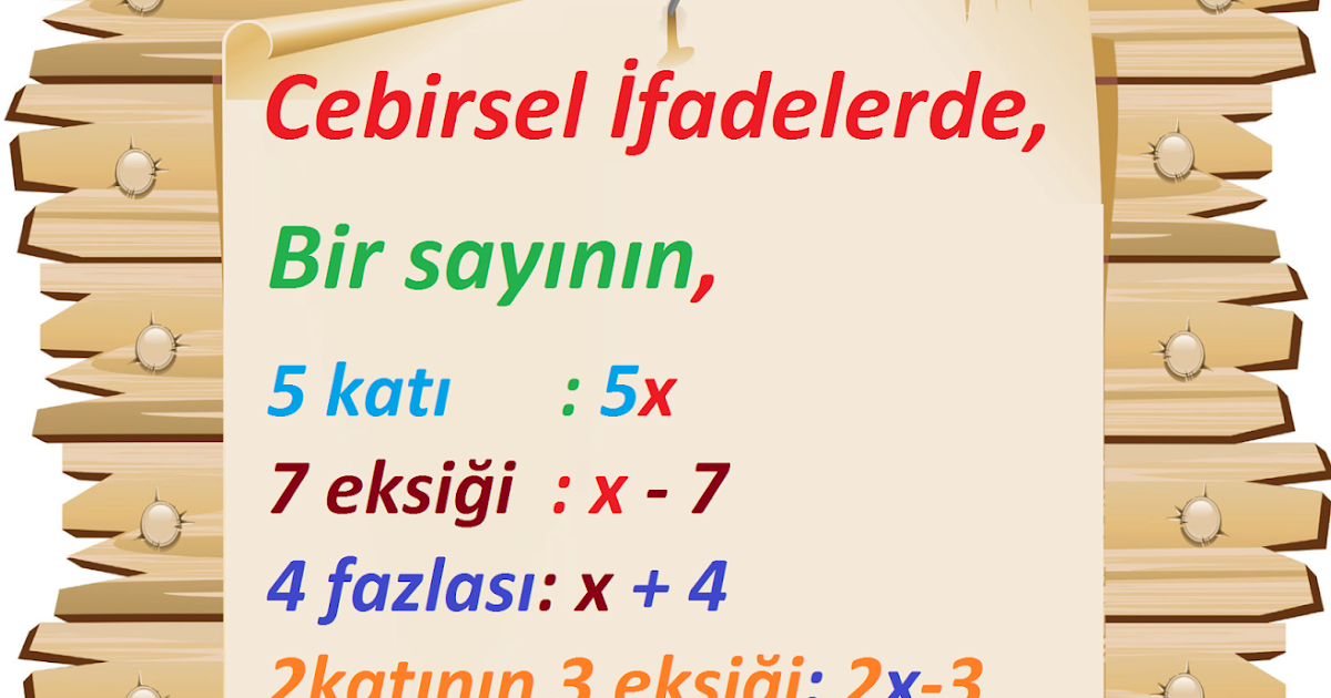 soyutumsoyutsunsoyut: CEBİRSEL İFADELER