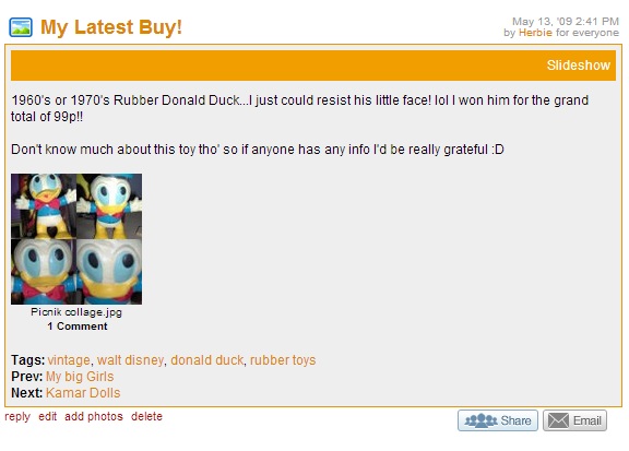 Herbie's World of Kitsch & Toys: Donald Duck Original I.d and Info Post ...