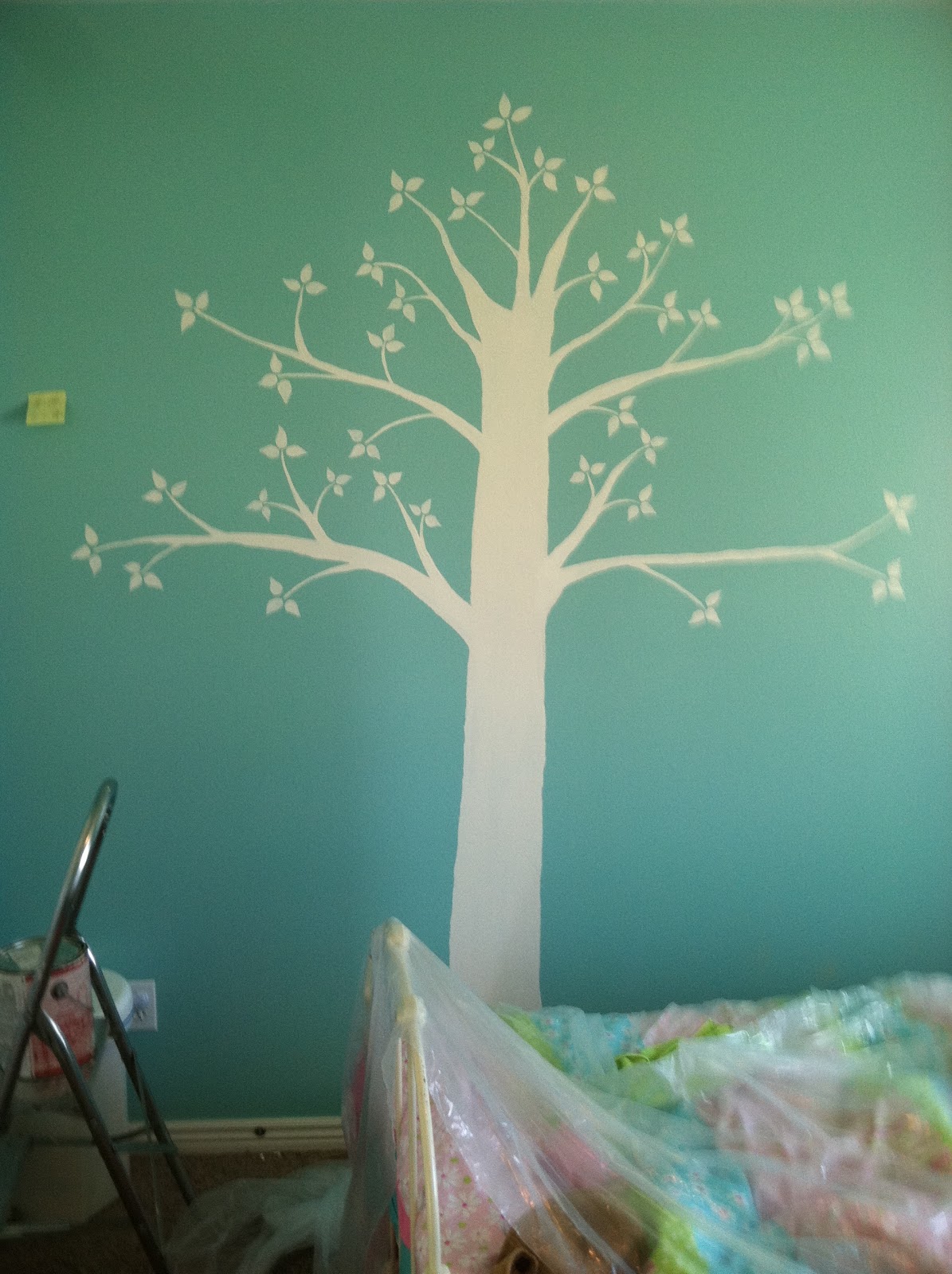 just what i {squeeze} in: How to paint a tree mural...