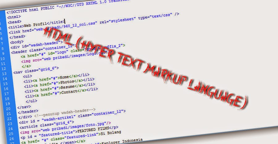 Materi Dasar HTML (Hyper Text Markup Language) ~ Tutorial Belajar Mudah