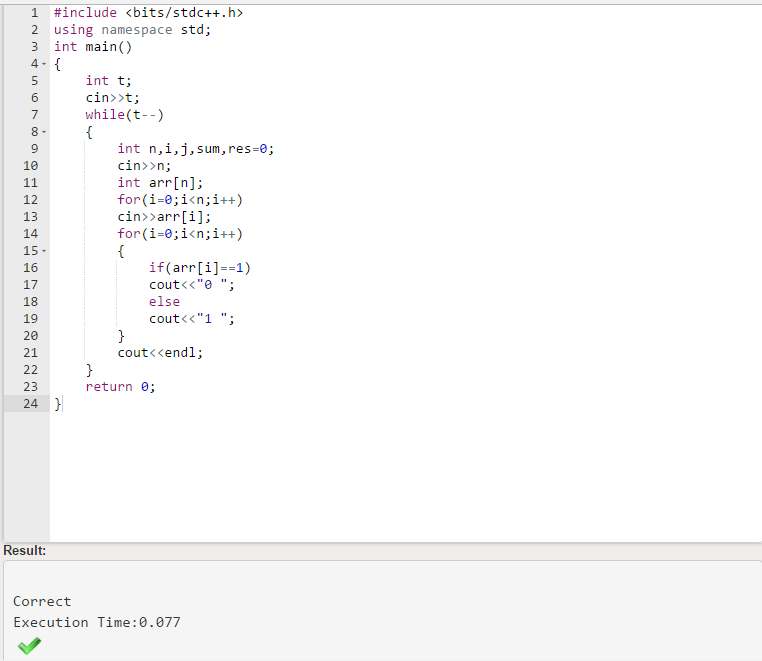 Geeksforgeeks Solution For " 1's Complement