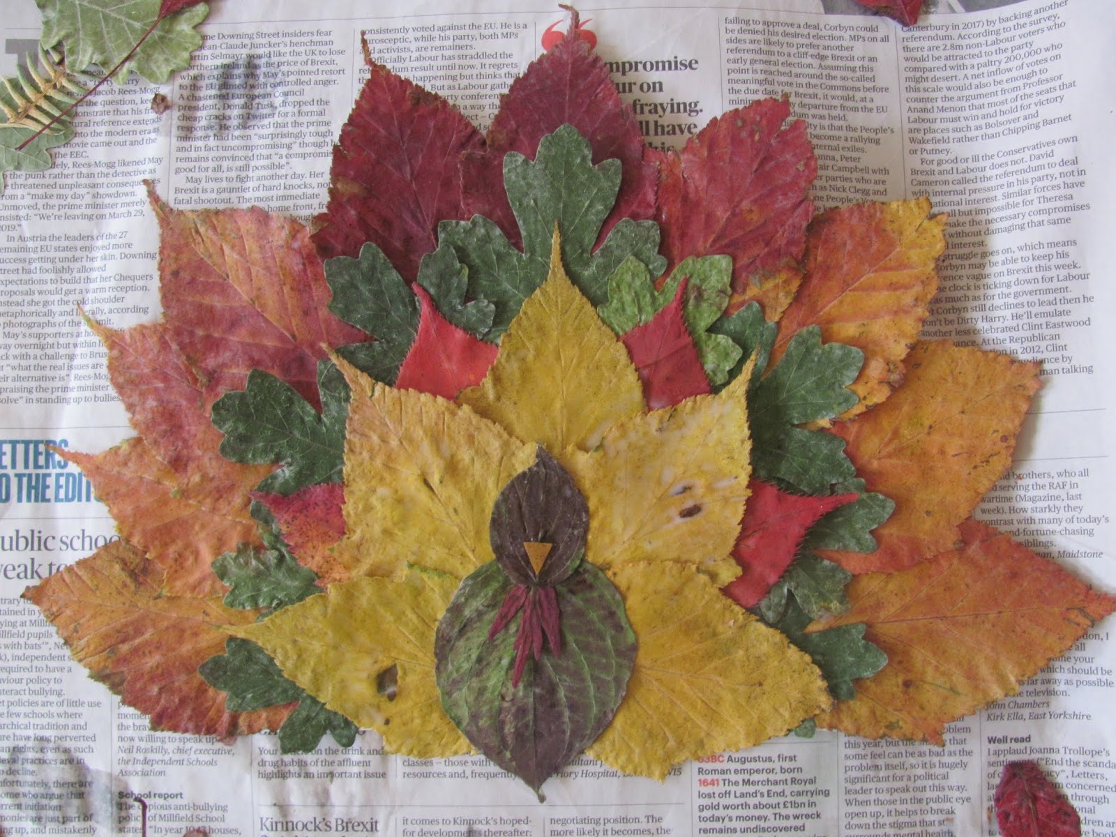 Jumble Tree: Leaf art using paper plates