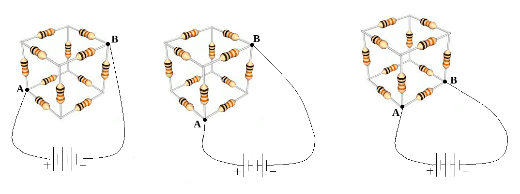 Physics 12: How to Find Equivalent Resistance of Resistor Cube?