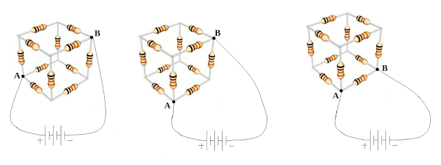 Physics 12: How to Find Equivalent Resistance of Resistor Cube?