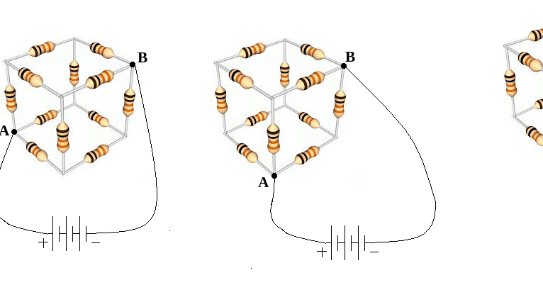 Physics 12: How to Find Equivalent Resistance of Resistor Cube?