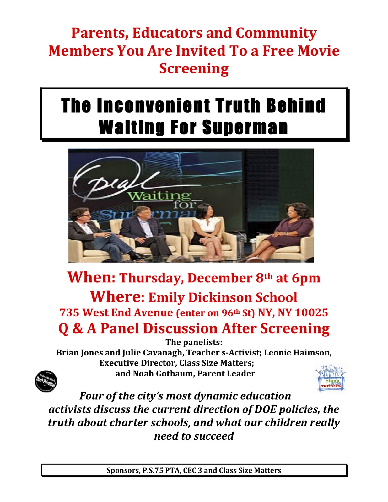 Ed Notes Online: GEM'a ITBWFS Film Showing at PS 75