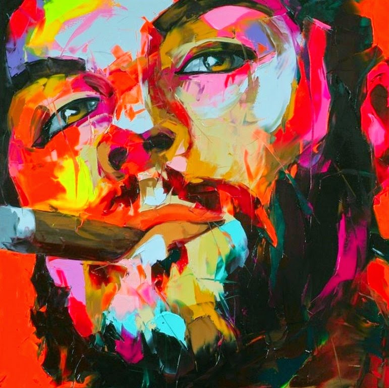 Arte y Actividad Cultural: Rostros Humanos Pintados con Espátula, Francoise Nielly (Francia)