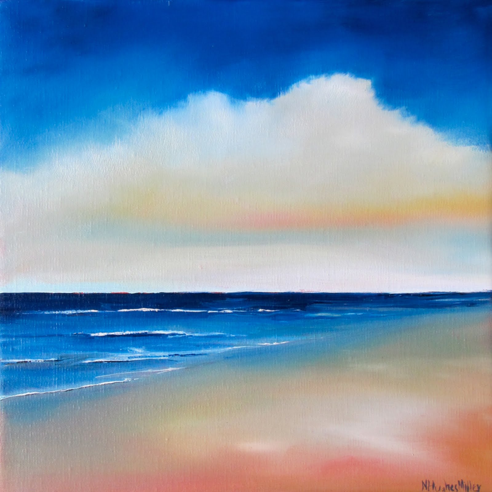Nancy Hughes Miller art: "Beach Blues I" 10x10 inches, oil, by Nancy ...