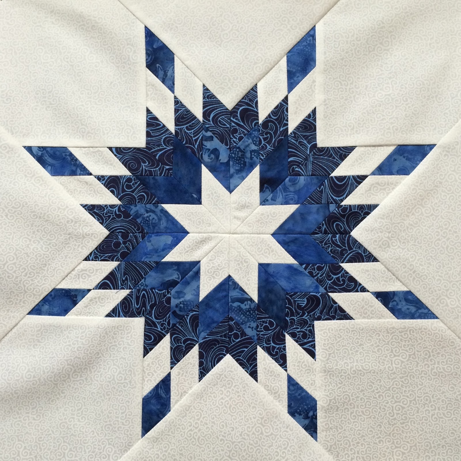 Hand Made Karma: Lone Star Block - Blue & White Sampler