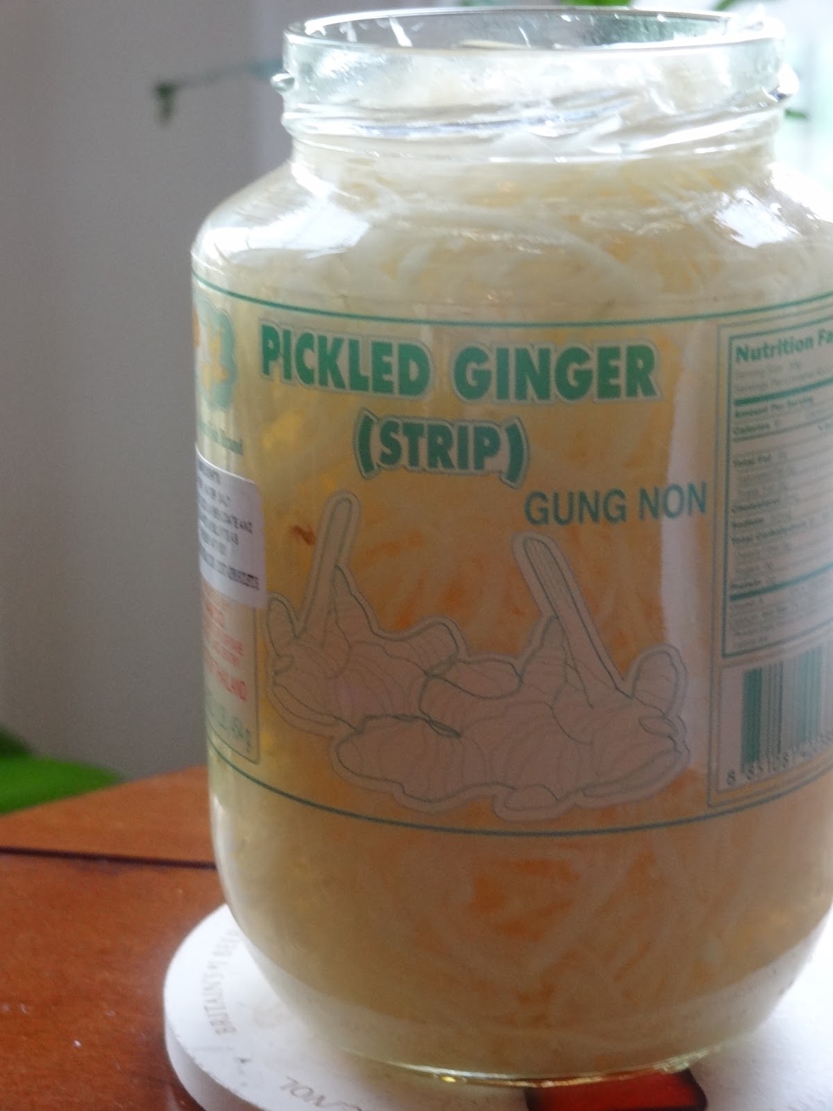 Shrimp with pickled ginger strip