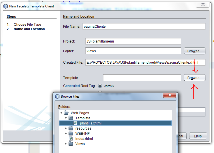 Topicos Java: Uso de Plantilla y Menu de Primefaces en JSF