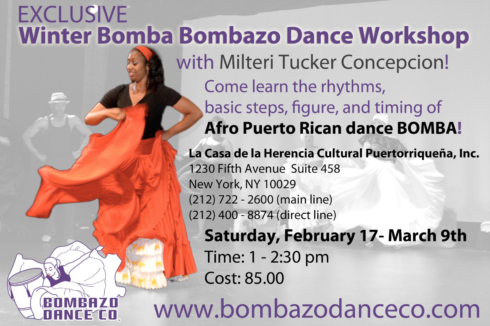 La Casa de la Herencia Cultural Puertorriqueña, Inc.: Bomba Dance Workshop