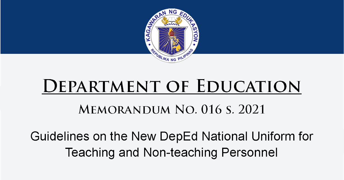 Design of new DepEd National Uniform of teaching and non-teaching ...