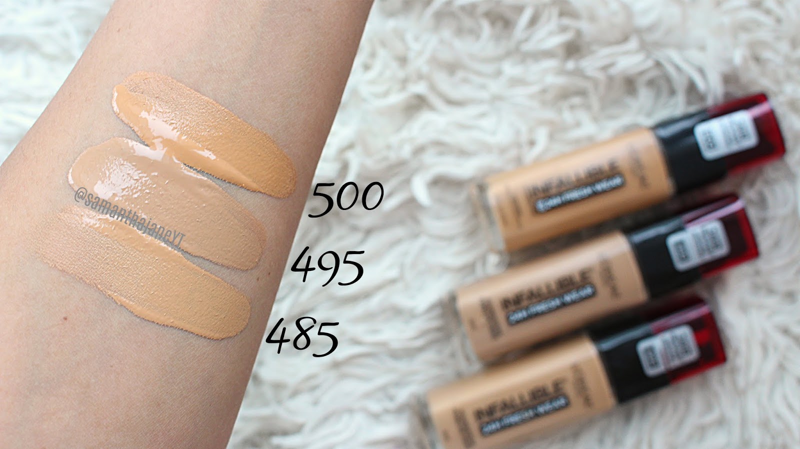 Samantha Jane: L'Oreal Fresh Wear Foundation Swatches and Comparisons