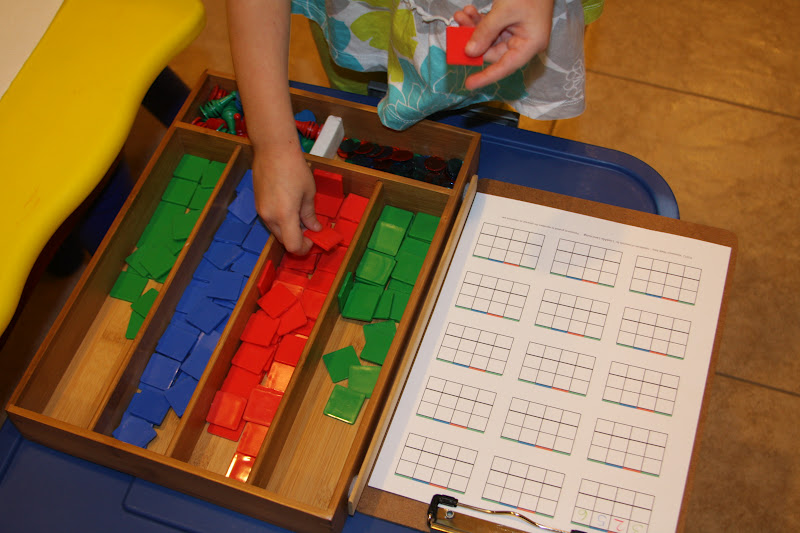 A Learning Journey: O is for Operations: DYI Montessori Stamp Game