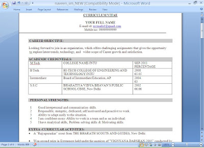 Mahesh InFO: Resume Preparation