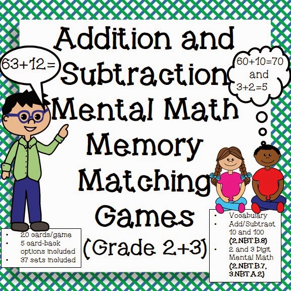 Adam Thompson's Classroom : Addition and Subtraction Mental Math Memory ...