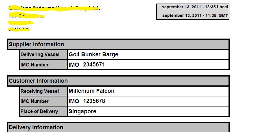 Bunker Delivery Note (BDN) And Bunker Delivery Note Contents | Marinesite
