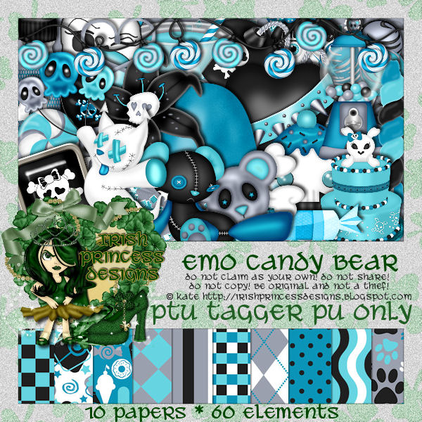 Irish Princess Designs CT Gallery: Emo Candy Bear Cluster Frames