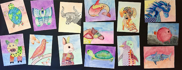 Sixth Grade Art with Mrs. Baxter: Animal Zentangle Project: Drawing and ...