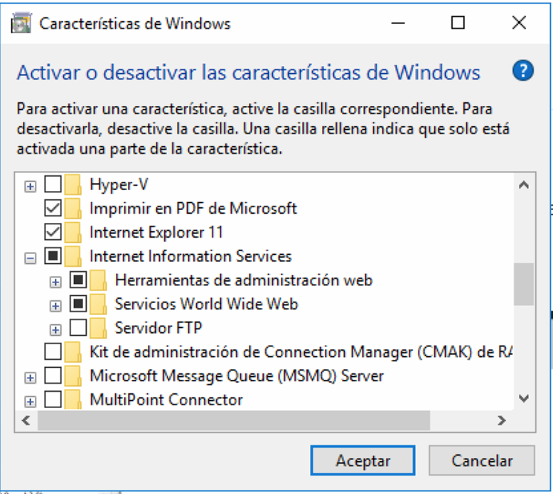 Martín Hernández Calva: IIS manager en windows 10