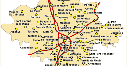 TURISME A L'ALT EMPORDÀ: MAPA I POBLES DE L'ALT EMPORDÀ
