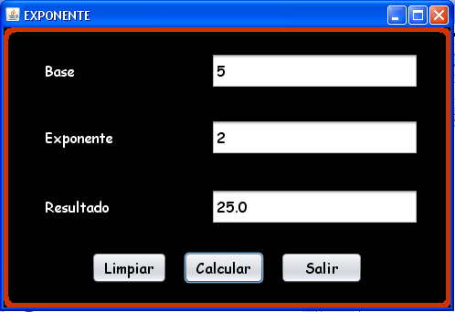 FULL CODIGOS JAVA: VENTANA DE OPERACION DE POTENCIAS CON JFRAME