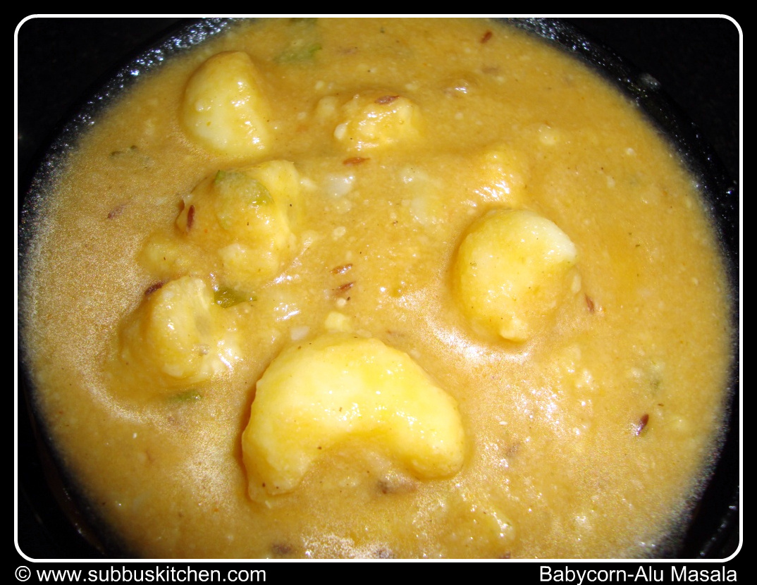 Babycorn - Alu Masala - Subbus Kitchen