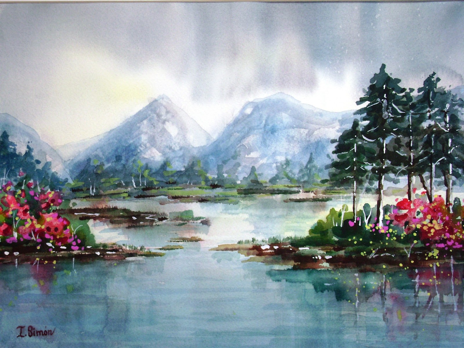 Isabel Simón - Acuarelista: Lago Ontario ( acuarela-35x25 )