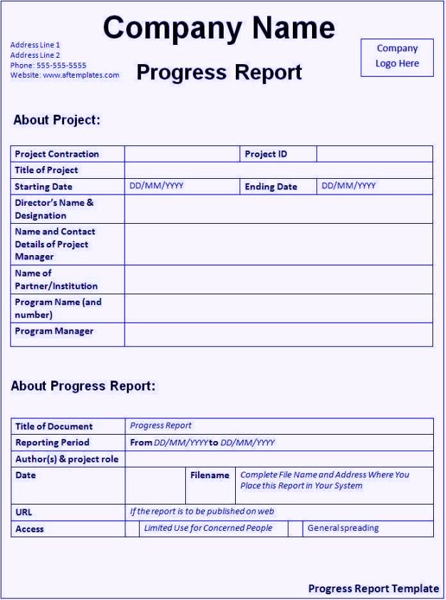 Progress Report Template Sample Templates Progress Report Template Sample Templates