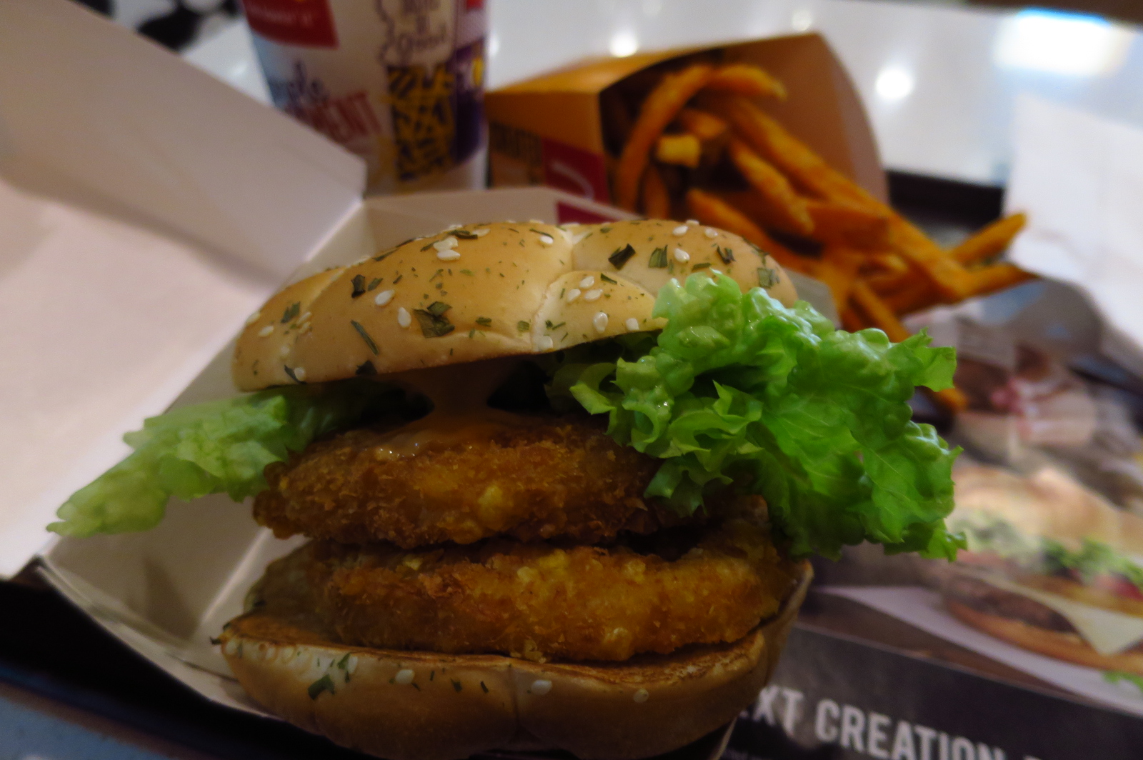 Small Potatoes Make The Steak Look Bigger: Cereal ebi burger with sweet ...