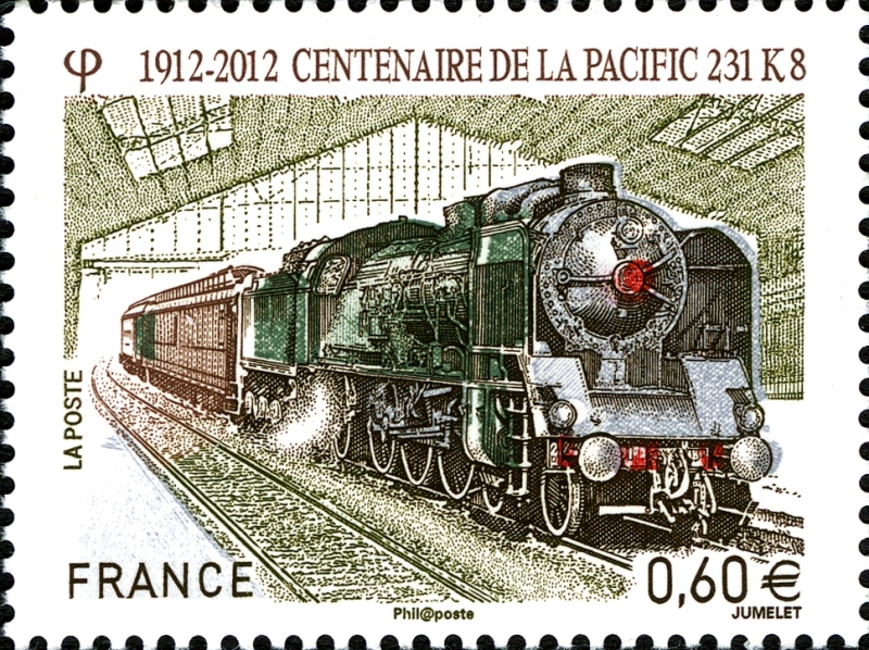 Sobre Filatelia y Ferrocarriles: Pacific 231 K8 (Francia, 2012)