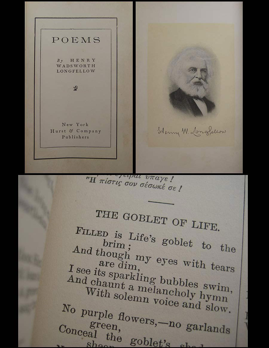 IsFive Antiquarian Books: CA. 1900 POEMS BY HENRY WADSWORTH LONGFELLOW ...