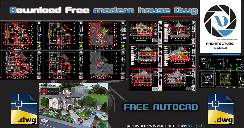 Modern House Dwg Free Download - Architecture Design | sketchup, Dwg, Tutorials