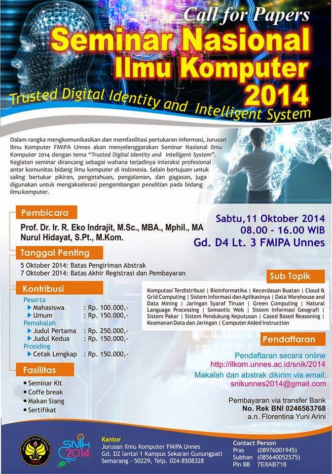 Seminar Nasional Ilmu Komputer (SNIK) 2014 ~ Keminclong