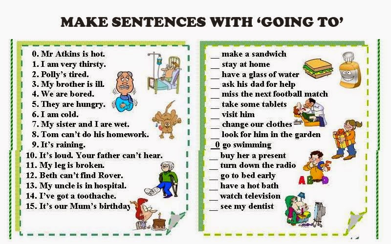 Let's learn together!: UNIT 2. Going to. Exercises.