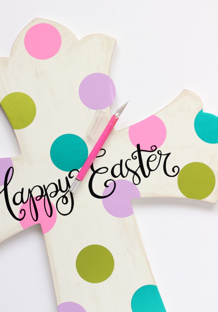 PitterAndGlink: DIY Hand-Lettered Easter Cross Art + Free Cut File
