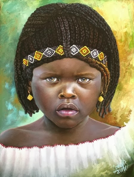 20 Beautiful African Children Paintings By Dora Alis