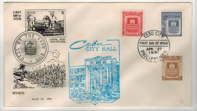 Philippine Republic Stamps : 1951 City of Cebu Coat of Arms