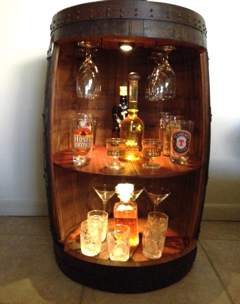 Whiskey Barrel Mini Bar Cabinet