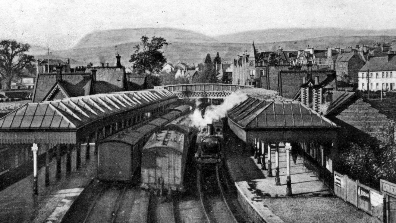 Tour Scotland: Old Photographs Railway Station Crieff Perthshire Scotland