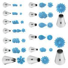 Different Nozzles with Numbers For Icing Cakes