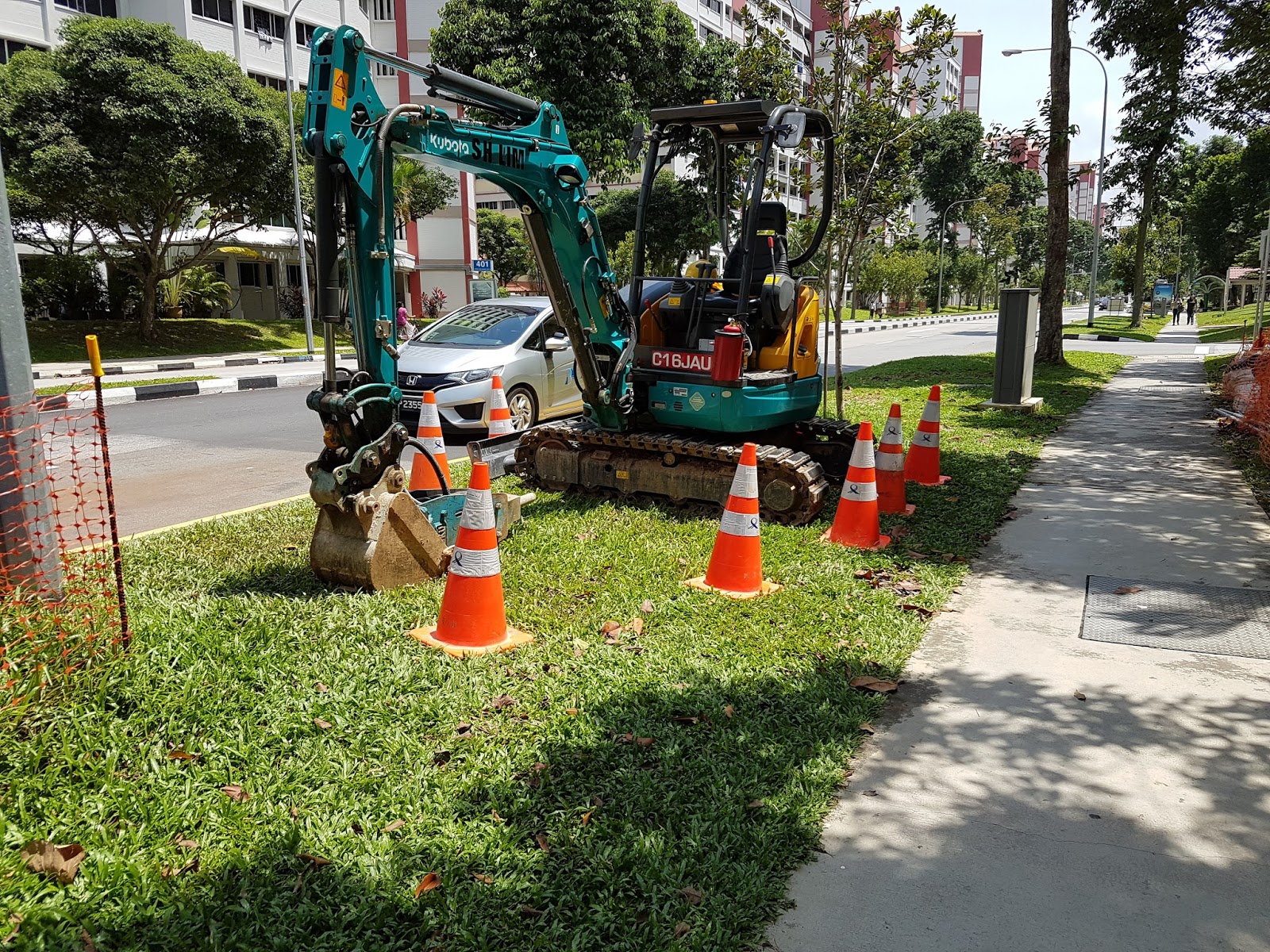 Jurong Region Line Construction: Trial trenching at Choa Chu Kang