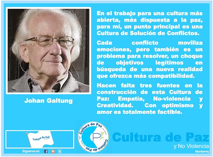 Cultura de Paz y No Violencia Monterrey: 501. Johan Galtung en Cultura ...