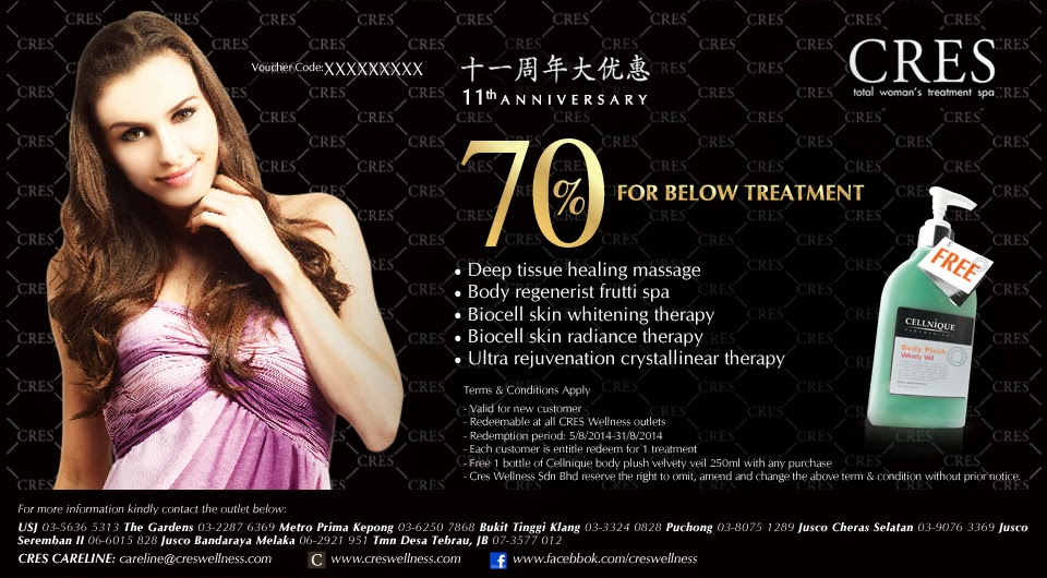 CRES 11th Anniversary 70% sale voucher is waiting for you ...