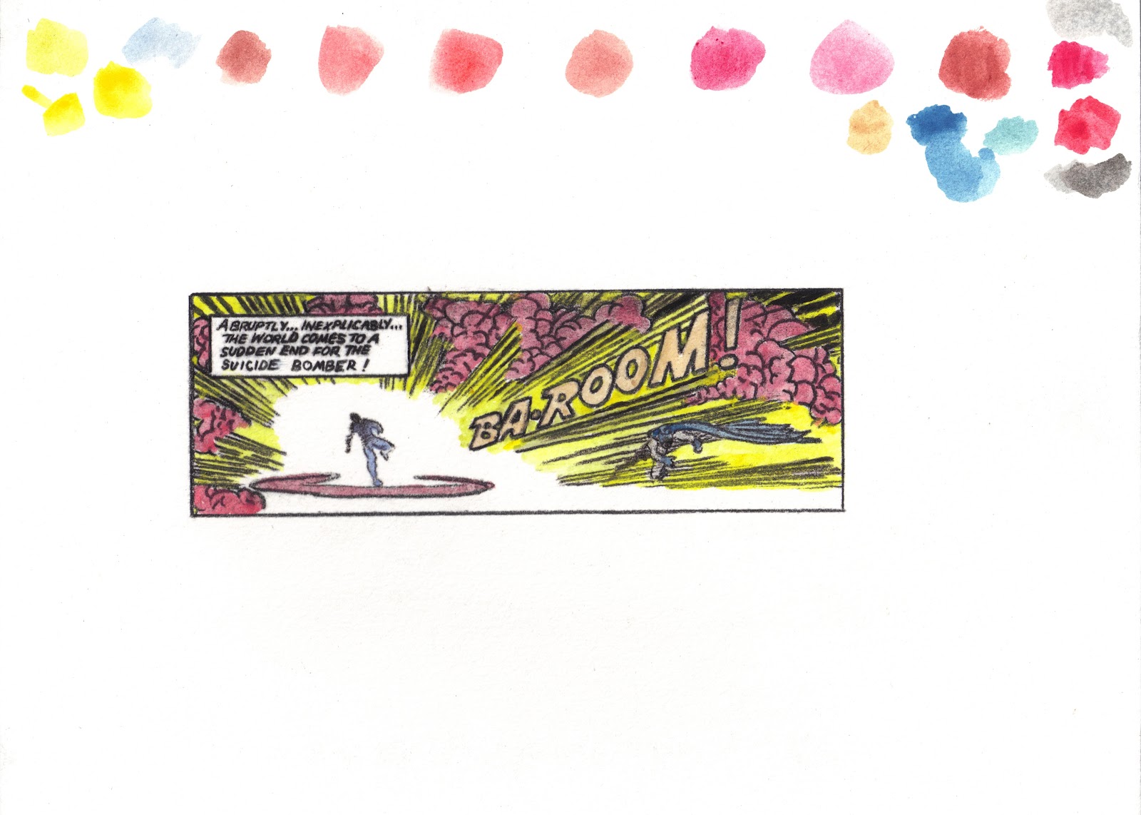 Daily Campello Art News: New comic book watercolor trompe l'oeil