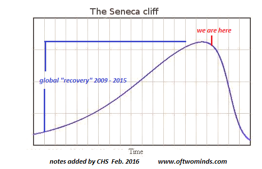 The Seneca Effect: The financial collapse as an example of a "Seneca Cliff"