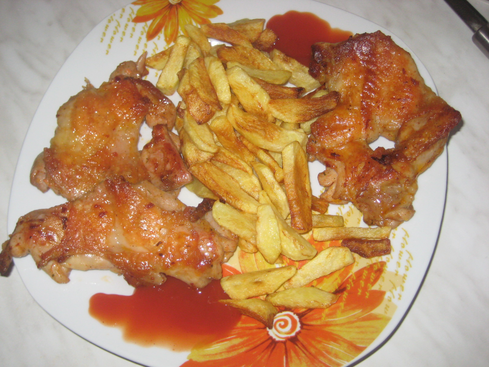 Chicken With French Fries ~ Recipes by Nana