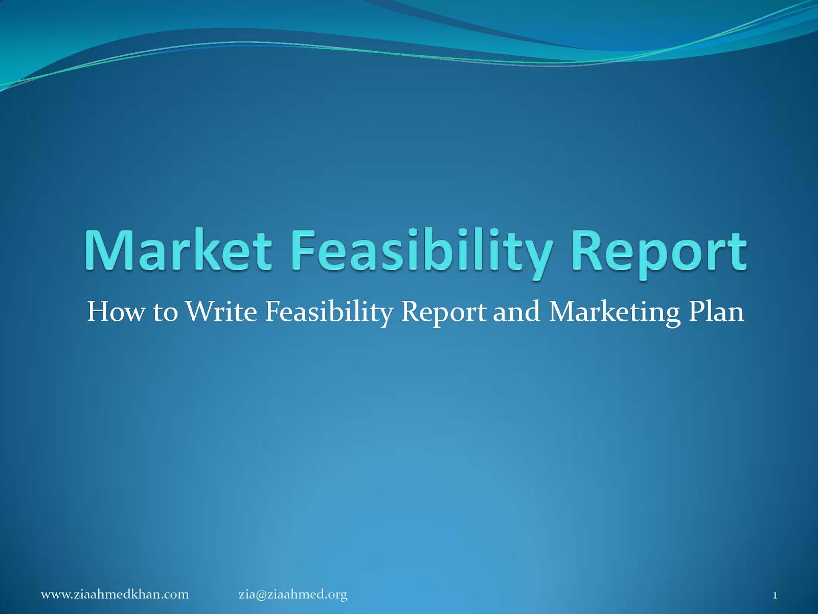 Small Ideas Big Opportunities : How to Make Market Feasibility Report