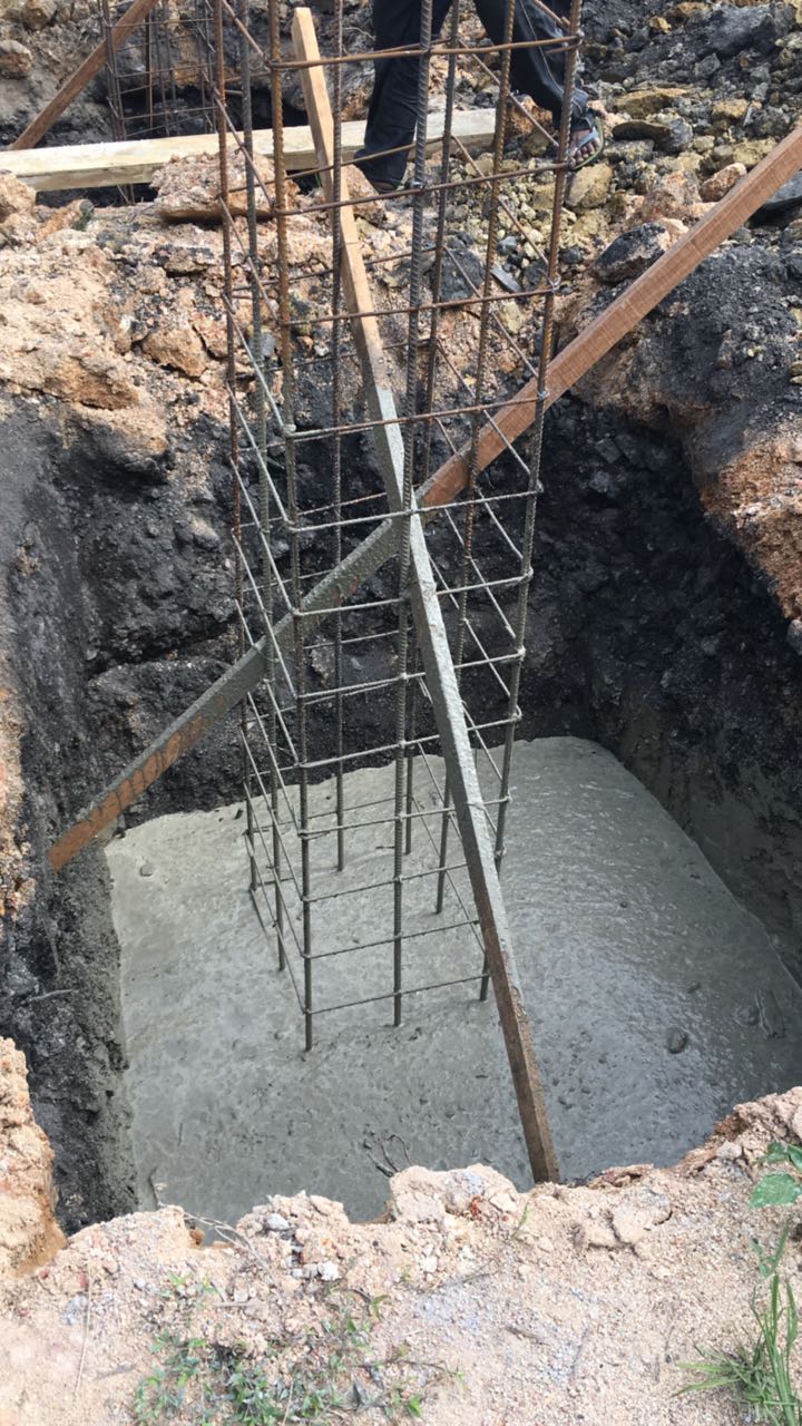 BINA BANGLO IDAMAN: 9. PROSES PAD FOOTING DAN TIANG STUMP